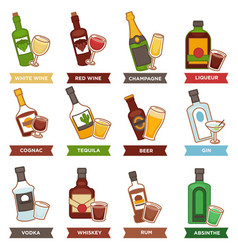 Alcohol borders Royalty Free Vector Image - VectorStock