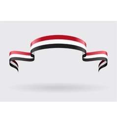 Yemeni flag stripe ribbon wavy background layout Vector Image