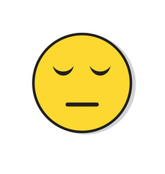 Yellow cartoon face sad upset emoji people emotion