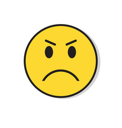 Yellow cartoon face sad upset emoji people emotion