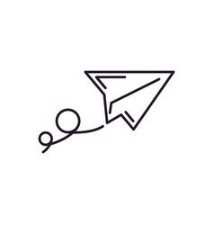 Cartoon paper airplane logo of the aircraft made Vector Image