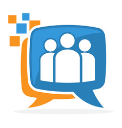 Logo icon for media conversation Royalty Free Vector Image