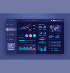 Infographic template dashboard ui interface Vector Image