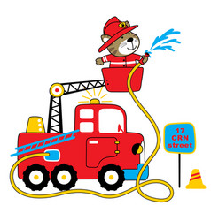 Set fire engine cartoon Royalty Free Vector Image