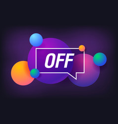 Neon chat frame 15 off text banner night sign Vector Image