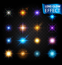 Realistic light shining bright glare lamps Vector Image