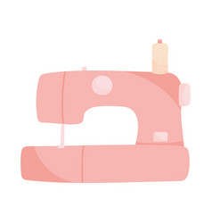 Cartoon girl with sewing machine Royalty Free Vector Image