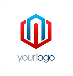 Circle arrow polygon colored logo Royalty Free Vector Image