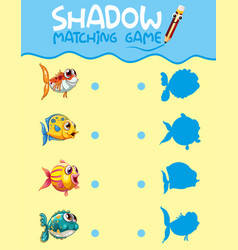 Insect shadow matching game template Royalty Free Vector