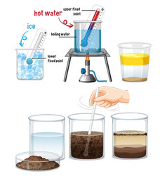 Two thermometers measuring hot and cold Royalty Free Vector