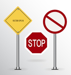 Blank yellow road sign or empty traffic signs Vector Image