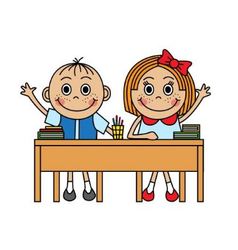 Cartoon children are learning Royalty Free Vector Image