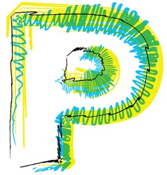 Colorful font letter p Royalty Free Vector Image