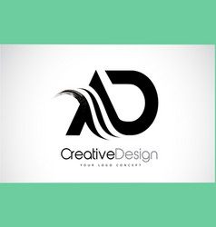 Ad a d letter modern logo design with yellow Vector Image