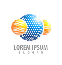 Digital sphere global link technology logo Vector Image