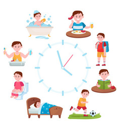 Kids daily routine activities Royalty Free Vector Image