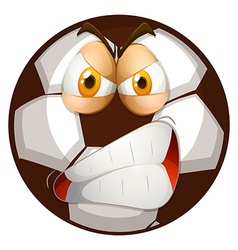 Football with sad face Royalty Free Vector Image