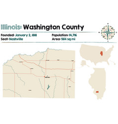Large and accurate map of washington county Vector Image