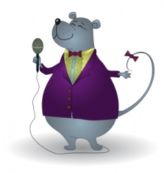 Jazz singer woman with microphone isolated Vector Image