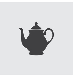 Tea set black flat icons Royalty Free Vector Image