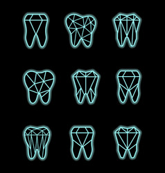 Tooth symbol set Royalty Free Vector Image - VectorStock