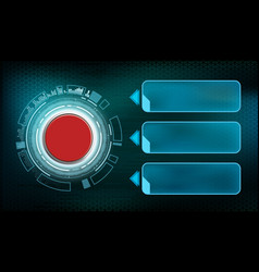 Futuristic power button with computer circuit Vector Image