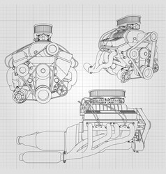 Hot rod engine Royalty Free Vector Image - VectorStock