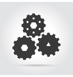 Gear wheels black simple icon Royalty Free Vector Image