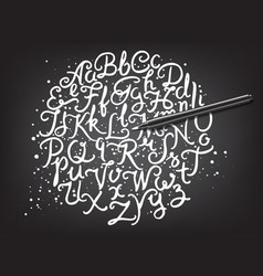 Hand drawn brushpen alphabet letters Royalty Free Vector