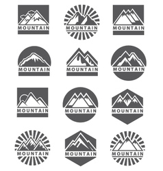 Big set mountain camp outdoor adventure Royalty Free Vector
