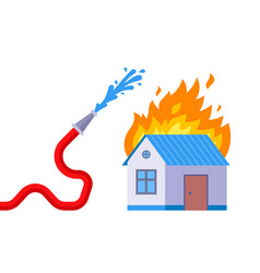Fire in house cartoon Royalty Free Vector Image
