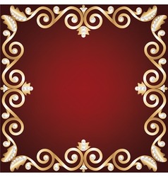 Symmetrical gold frame scroll Royalty Free Vector Image