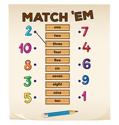 Math worksheet with kids and numbers Royalty Free Vector