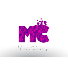 Mc letter logo with cutted and intersected design Vector Image
