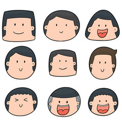 Set of cartoon face Royalty Free Vector Image - VectorStock