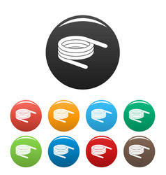 Coil spring cable icons set simple style Vector Image