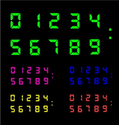 Digital letters and numbers set Royalty Free Vector Image