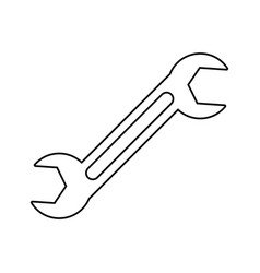 Spanner outline black and white drawing Royalty Free Vector
