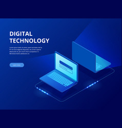 Isometric developing programming and coding Vector Image