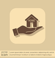 Hand holding a house icon home sign Royalty Free Vector