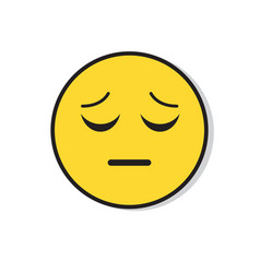 Yellow cartoon face sad upset emoji people emotion