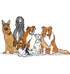 Children playing with their dogs in cartoon style Vector Image
