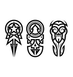 Tattoo abstract black arm template set Royalty Free Vector