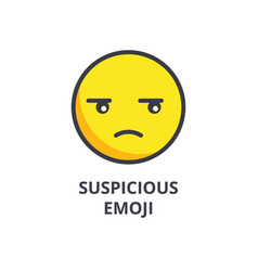 Happy and sad emoji line icon sign Royalty Free Vector Image