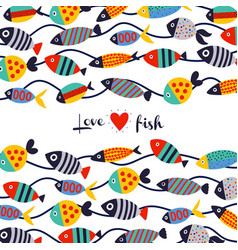 Cute fish card Royalty Free Vector Image - VectorStock