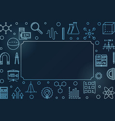 Stem education square frame - outline Royalty Free Vector