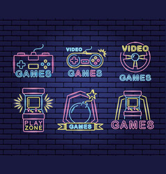 Game console neon sign Royalty Free Vector Image