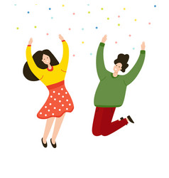 Cartoon happy kids jumping together Royalty Free Vector