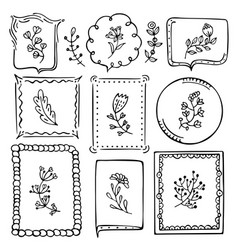 Sketch frames album doodle dividers and stylized Vector Image