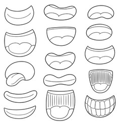 Set of mouth Royalty Free Vector Image - VectorStock